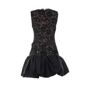SELF-PORTRAIT Lace Mini Dress - Black