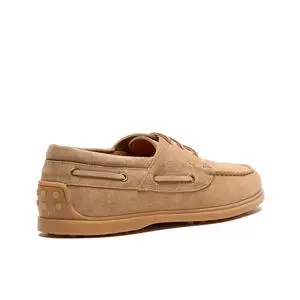 TOD'S Suede Boat Loafers - Cream