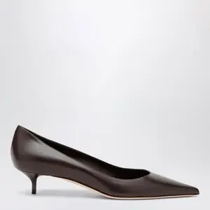 JIMMY CHOO Amelia 35 Pumps In Chocolate Leather - Cream