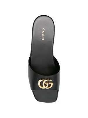 Gucci Gg Marmont Leather Flat Sandals