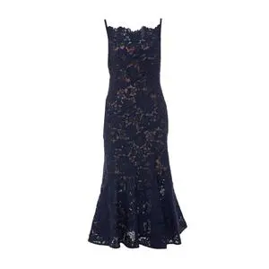 SELF-PORTRAIT Spiral Lace Midi Dress - Blue