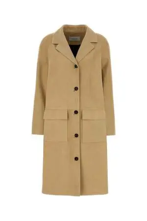FERRAGAMO Beige Suede Coat - Brown