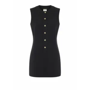 Saint Laurent Crystal-embellished Mini Dress - Black