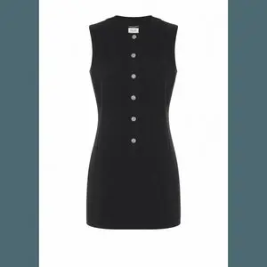 Saint Laurent Crystal-embellished Mini Dress - Black