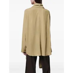 TOTEME Scarf Detailing Mock Neck Blouse - Cream