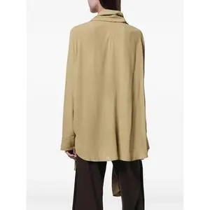 TOTEME Scarf Detailing Mock Neck Blouse - Cream