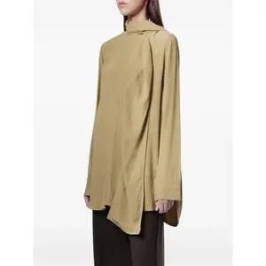 TOTEME Scarf Detailing Mock Neck Blouse - Cream