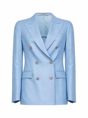 TAGLIATORE TAGLIATORE Wool Silk And Linen Double-Breasted Blazer