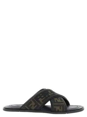 Fendi Logo Slides - Black