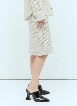 Bottega Veneta Cotton Knit Midi Skirt - Cream