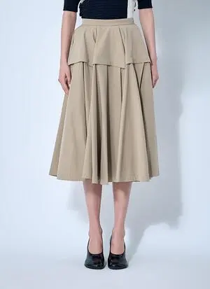 Bottega Veneta Gathered Midi Skirt