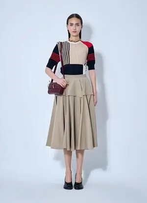 Bottega Veneta Gathered Midi Skirt