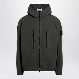 Stone Island Anthracite Grey Cotton Zip-up Jacket