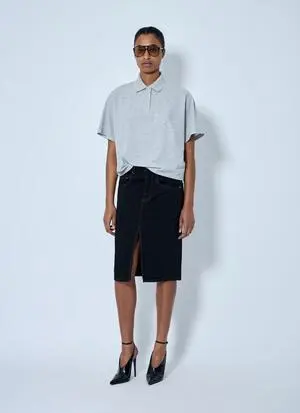 Saint Laurent Denim Midi Skirt