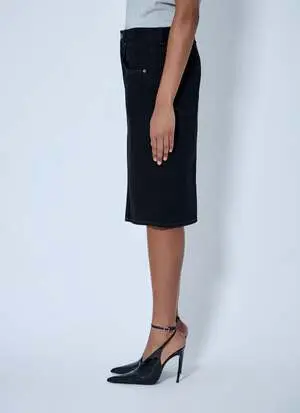 Saint Laurent Denim Midi Skirt