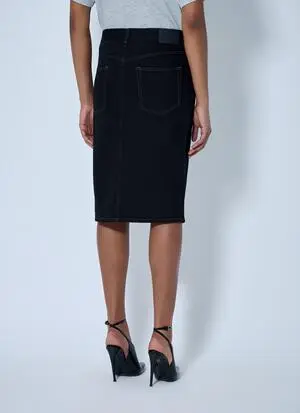 Saint Laurent Denim Midi Skirt