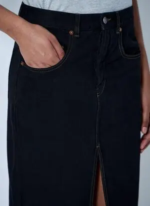 Saint Laurent Denim Midi Skirt