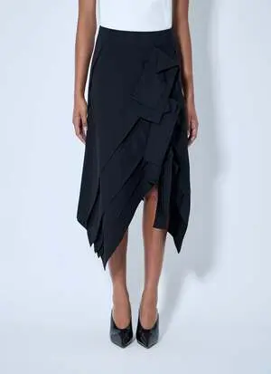 Bottega Veneta Asymmetric Layered Skirt - Black