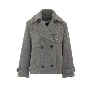 GOLDEN GOOSE Journey Short Trench Coat - Gray