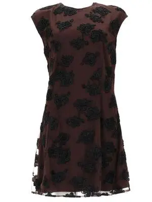 ROTATE BY BIRGER CHRISTENSEN Floral Detail Mini Dress - Brown