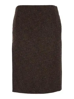 Gucci Brown Skirt With Side-closure In Buttoned Wool - Multicolor