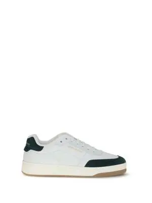 Saint Laurent Suede & Leather Sneakers - White