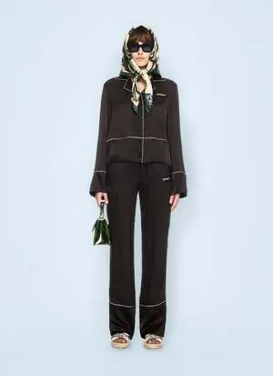 Off-White Satin Shirt - Black