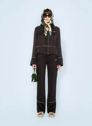Off-White Satin Shirt - Black