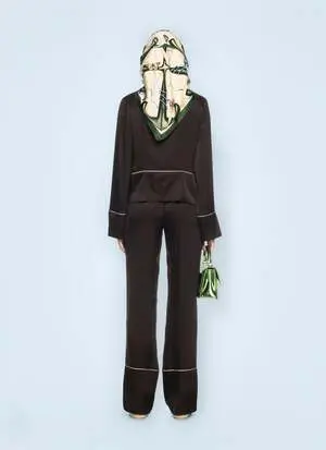 Off-White Satin Shirt - Black