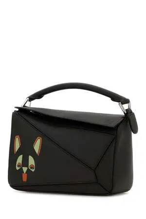 Loewe Dark Leather Small Puzzle Handbag