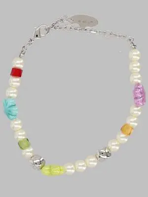 Off-White Bracciale Con Perline - Silver