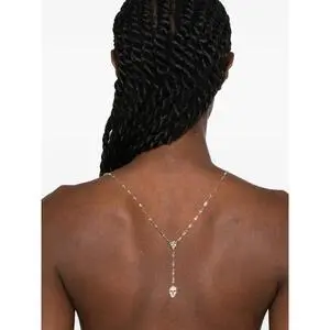 Alexander McQueen Zirconia Embellished Drop Necklace