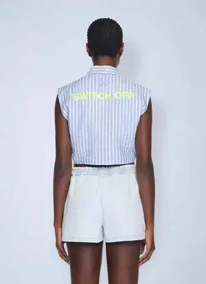 Off-White Striped Sleeveless Shirt