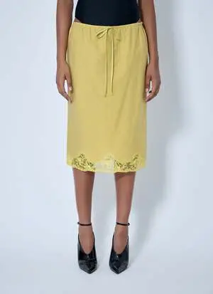 Saint Laurent Laced Half-slip Skirt - Yellow