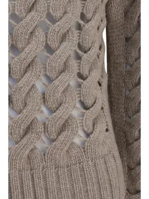 P.a.r.o.s.h Perforated Turtleneck Sweater - Cream