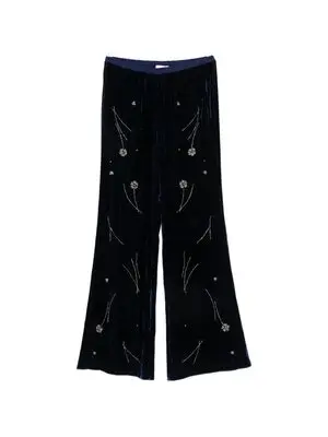 FORTE_FORTE Embroidered Velvet Trousers - Multicolor