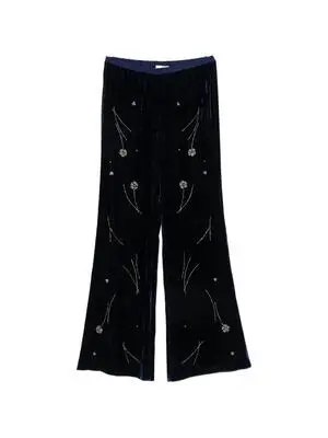 FORTE_FORTE FORTE FORTE Embroidered Velvet Trousers Multicolor