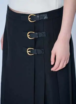 Chloé Virgin Wool Skirt With Buckles