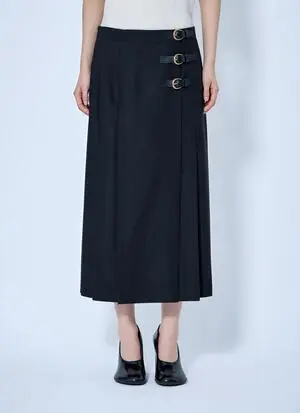 Chloé Virgin Wool Skirt With Buckles - Black