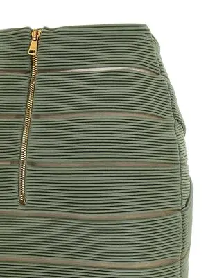 Balmain V-shaped Waist Mini Skirt - Green