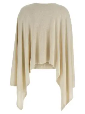 TOTEME Knitted Silk Cape Sweater - Cream