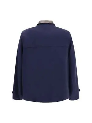Brunello Cucinelli Virgin Wool Jacket Withnappa Inserts
