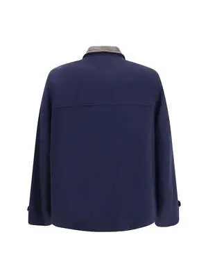 Brunello Cucinelli Virgin Wool Jacket With Nappa Inserts