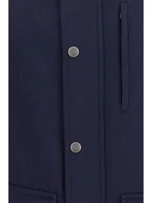 Brunello Cucinelli Virgin Wool Jacket With Nappa Inserts