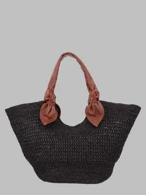 Hereu Borsa Intrecciata In Raffia - Brown
