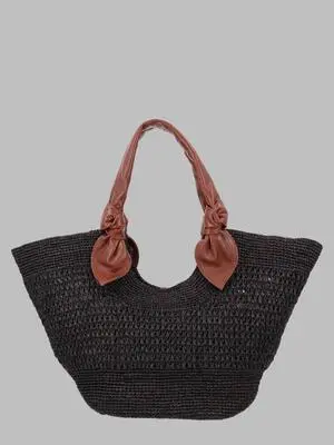 Hereu Woven Raffia Tote - Brown