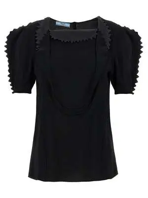 Prada Cady Crêpe Top - Black