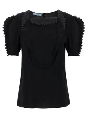 Prada Cady Crêpe Top - Black