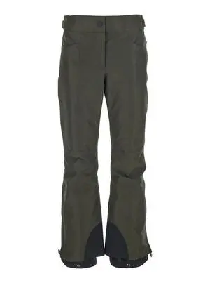 Moncler Green Pants With Elastic Drawstring Hem And Logo Patch On The Sleeve In Tech Fabric - Multicolor