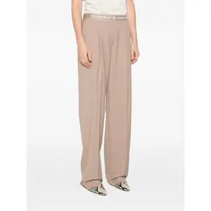 Casablanca Straight Leg Wool Trousers - Cream